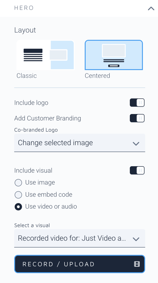 Centered Layout (Video Focus)